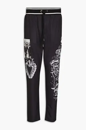 Dolce & Gabbana Appliquéd Printed Satinjersey Track Pants