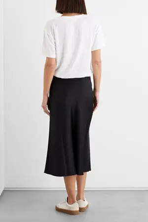 Iris & Ink Margot Satin-crepe Midi Skirt
