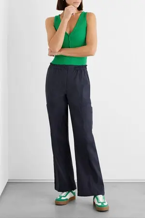 Iris & Ink Leila Linen-blend Twill Cargo Pants
