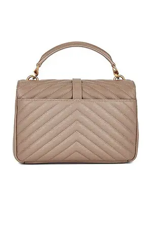 Saint Laurent Medium College Chain Bag In Taupe