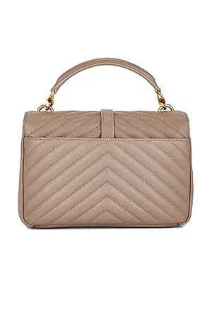Saint Laurent Medium College Chain Bag In Taupe
