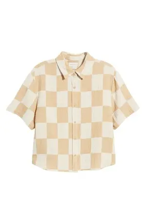 Brixton Mykonos Check Cotton Camp Shirt