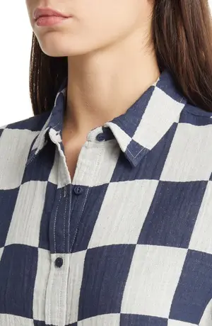 Brixton Mykonos Check Cotton Camp Shirt