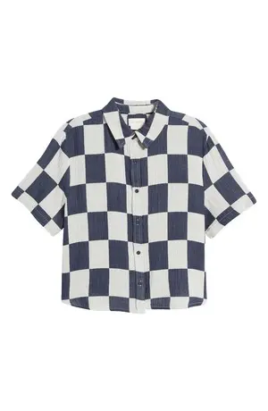 Brixton Mykonos Check Cotton Camp Shirt