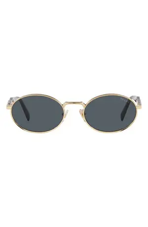 Prada 55mm Oval Sunglasses - Dark Grey