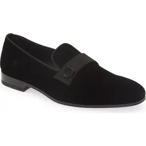 FERRAGAMO Lapo Smoking Slipper - Nero