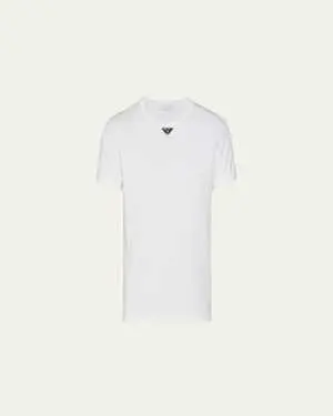 Prada T-shirt With Enameled Triangle Logo
