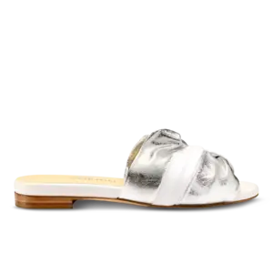 Sarah Flint Arabesque Slides - White And Silver Textured Nappa