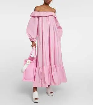 Patou Off-shoulder Faille Maxi Dress
