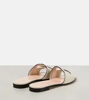 Gucci Interlocking G Cutout Leather Sandals - White