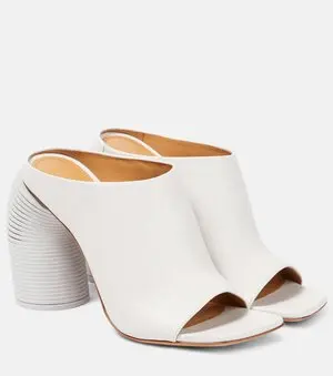 Off-White Leather Mules - White