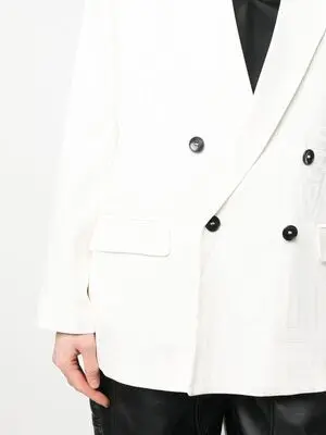 Karl Lagerfeld Logo Jacquard Double-breasted Blazer