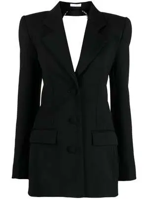 AREA Crystal-embellished Open-back Blazer Dress