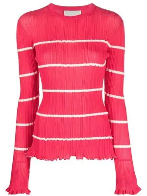 3.1 Phillip Lim Striped Ribbed-knit Top - Pink