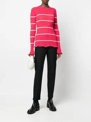 3.1 Phillip Lim Striped Ribbed-knit Top