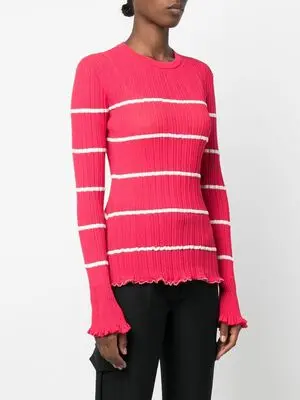 3.1 Phillip Lim Striped Ribbed-knit Top