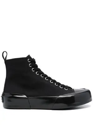 JIL SANDER High-top Canvas Sneakers - Black