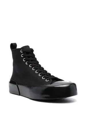 JIL SANDER High-top Canvas Sneakers - Black