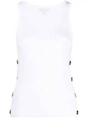 Michael Kors Button-embellished Ribbed Tank Top