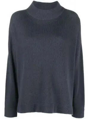 Brunello Cucinelli Ribbed Turtleneck Jumper - Blue