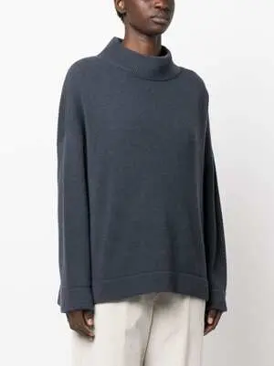 Brunello Cucinelli Ribbed Turtleneck Jumper - Blue