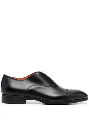 Santoni Leather Oxford Shoes - Black