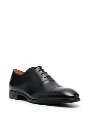Santoni Leather Oxford Shoes - Black