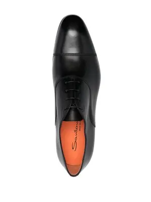 Santoni Leather Oxford Shoes - Black