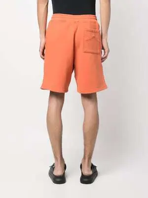 Rhude Embroidered Cotton Track Shorts - Orange