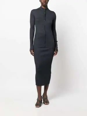 Brunello Cucinelli Ribbed-knit Midi Skirt