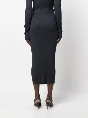 Brunello Cucinelli Ribbed-knit Midi Skirt