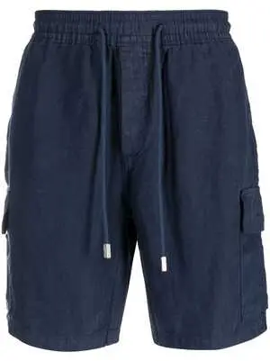 Vilebrequin Navy Linen Cargo Shorts - Blue