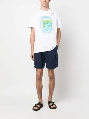 Vilebrequin Navy Linen Cargo Shorts - Blue