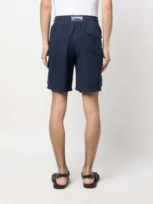 Vilebrequin Navy Linen Cargo Shorts - Blue