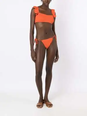 CLUBE BOSSA Malgosia Ruffle-hem Bikini Bottoms - Orange