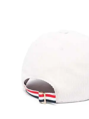 Thom Browne Corduroy Baseball Cap With Embroidered Bee Detail
