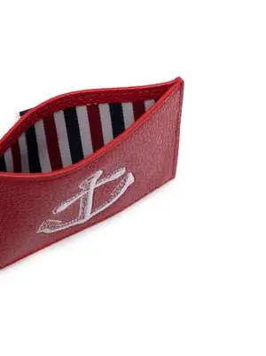 Thom Browne Anchor-embroidered Leather Cardholder