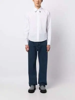 Off-White Straight-point Collar Shirt
