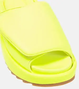 GIA BORGHINI Gia 1 Leather Slides - Yellow