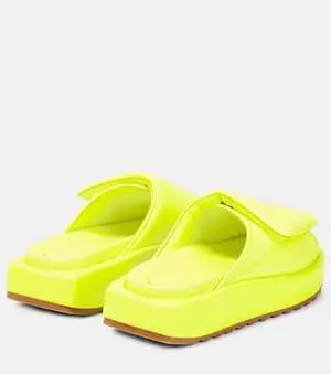 GIA BORGHINI Gia 1 Leather Slides - Yellow