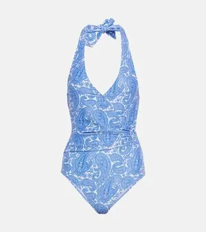 Heidi Klein Cap Mala Printed Swimsuit - Blue