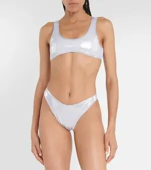 REINA OLGA Coolio Lamé Bikini Bottom - Silver