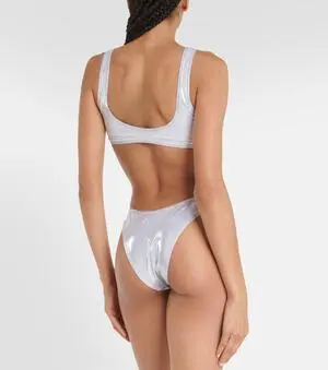 REINA OLGA Coolio Lamé Bikini Bottom - Silver