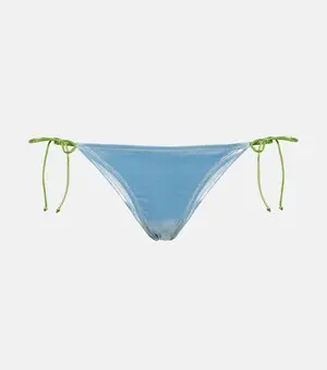REINA OLGA Love Triangle Lamé Bikini Bottoms - Multicoloured