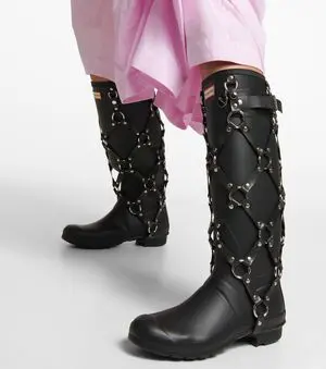 Noir Kei Ninomiya Hunter Harness-Detail Rain Boots In Black - 40