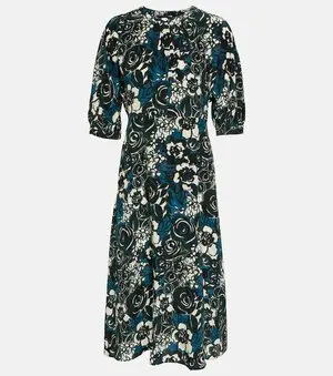 Max Mara Floral Silk Crêpe Midi Dress - Multicoloured