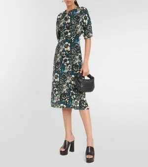Max Mara Floral Silk Crêpe Midi Dress - Multicoloured