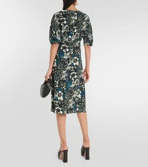 Max Mara Floral Silk Crêpe Midi Dress - Multicoloured