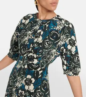 Max Mara Floral Silk Crêpe Midi Dress - Multicoloured