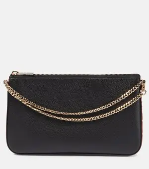 CHRISTIAN LOUBOUTIN Loubila Leather Clutch - Black